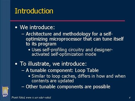 a selfoptimizing embedded microprocessor using a loop table