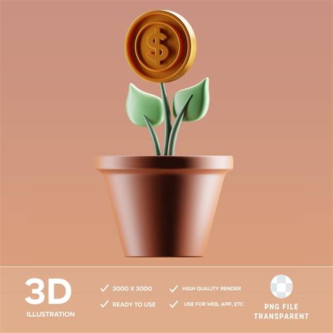 Premium Psd Psd Money Growth 3d Illustration