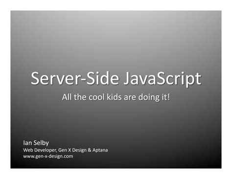 Ssjs Presentation Pdf Web Development Internet