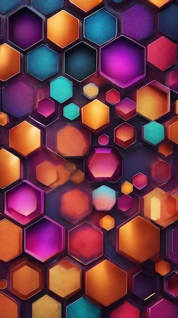 premium ai image pattern of hexagons and circles based on hexagonal grid