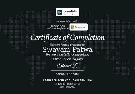 swayam patwa on linkedin cetrtificateofcompletetion java