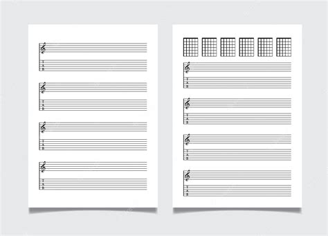 Premium Vector Grid Paper Music Notation And Tablature Template For