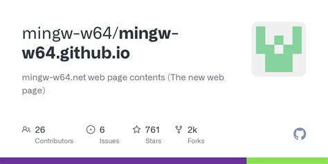 Mingw At Source · Mingw W64mingw · Github