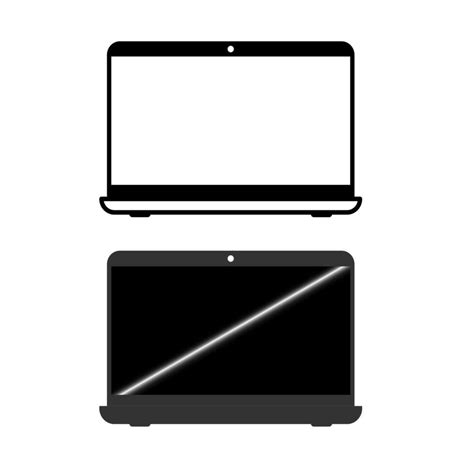 Laptop With Pointer Cursor Icon Notebook Screen Template And Clicking Mouse On White Background