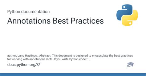 Annotations Best Practices — Python 3135 Documentation