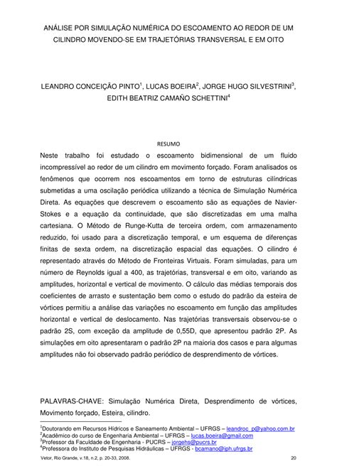 Pdf Numerical Simulation Flow Analyses Around A Cylinder Under