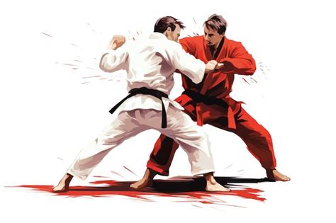 Dynamic Martial Arts Dojo On White Background Premium Ai Generated Image