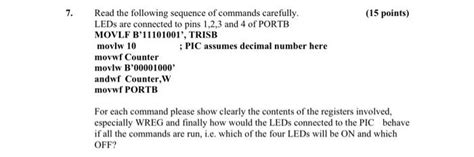 Solved 7 Read The Following Sequence Of Commands Carefully
