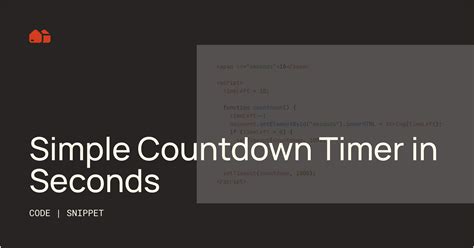 Simple Countdown Timer In Seconds Snippet No Code Supply Co