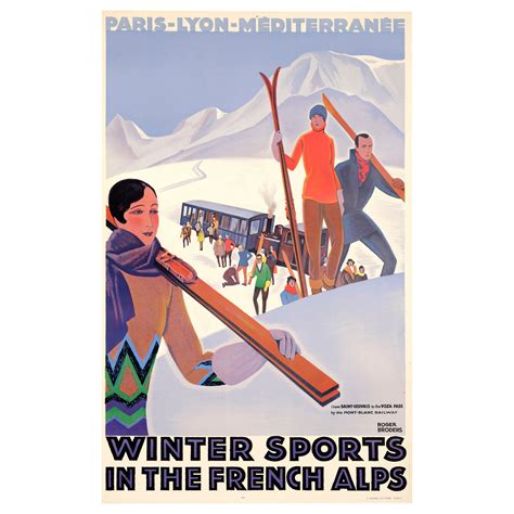 Broders Original Art Deco Poster Winter Sports Bobsleigh Skiing Art
