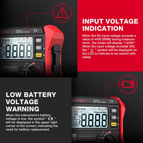 HABOTEST HT5910 4 7 Inch LCD Leakage Switch Tester Digital RCD Loop