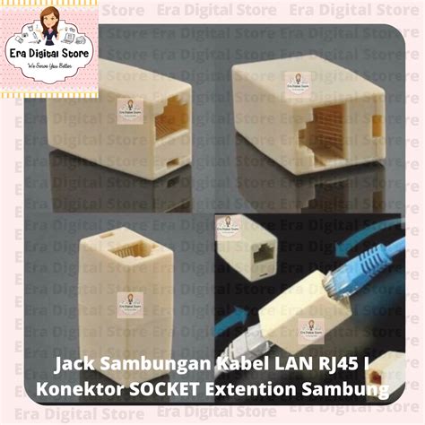 Jual Jack Sambungan Kabel LAN RJ I Konektor SOCKET Extention Sambung Memudahkan Untuk