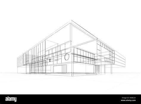 Architecture Blueprint D Rendering Stock Photo Alamy