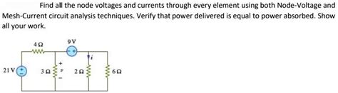 solved find all the node voltages and currents through every element