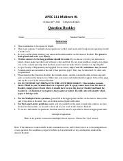 Guide To APSC Midterm Exam Format And Instructions Course Hero