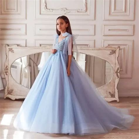 바닥 길이 민소매 꽃 소녀 원피스 맨 뒤 아기 소녀 생일 웨딩 공주 파티 첫 성찬식 가운 웨딩 파티 드레스