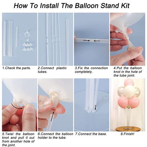 Rubfac 7 Sets Balloon Stand Kits Clear Balloon Holder For Table