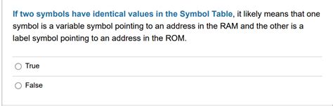 Solved If Two Symbols Have Identical Values In The Symbol