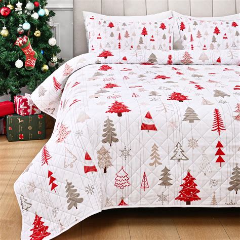 Framics Christmas Quilt King Size 3 Pieces Christmas Tree
