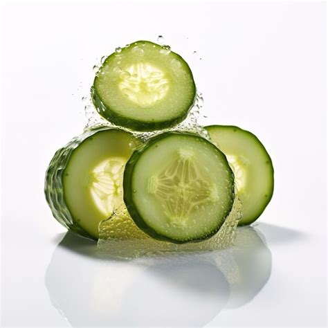Premium Ai Image Fresh Cucumber Slices