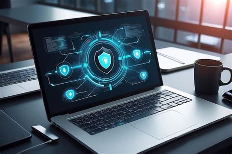 Network Security System Personal Data Information On Laptopinformation And Cyber Security