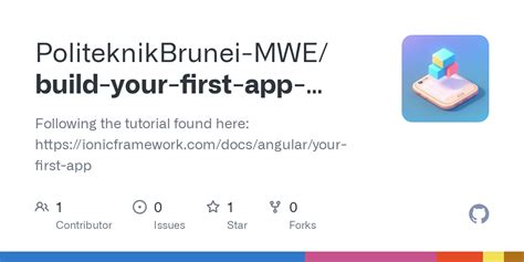 Github Politeknikbrunei Mwebuild Your First App Ionic Angular