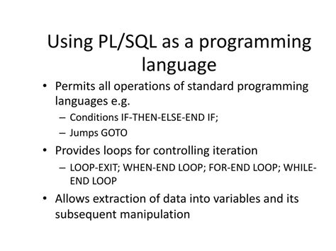 ppt programming in oracle with pl sql powerpoint presentation free