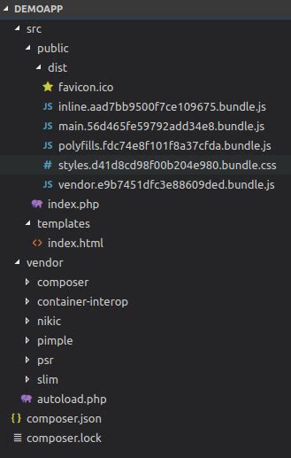 how to combine angular4 and slim framework applications into one