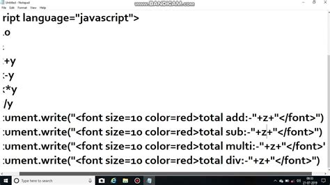 addition subtraction multiplication and division in javascript youtube