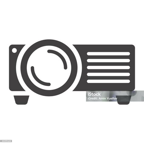 프로젝터 고체 아이콘 프레 젠 테이 션 및 회의 벡터 그래픽 흰색 배경 Eps 10 문양 패턴 0명에 대한 스톡 벡터 아트 및