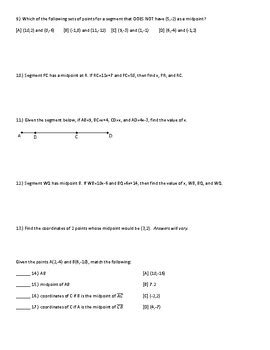 Distance Midpoint Formula Practice By James Minich TPT