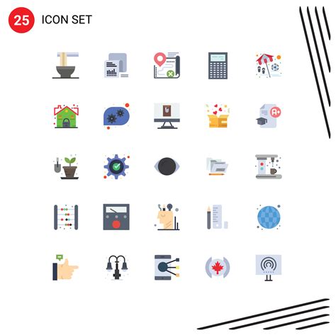25 universal flat color signs symbols of math calculator questionnaire