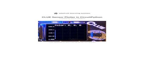 Clue Sensor Plotter In Circuitpythonthe Clue Follows The Design Of The