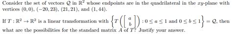 Solved Consider The Set Of Vectors Q In R Whose Endpoints Chegg