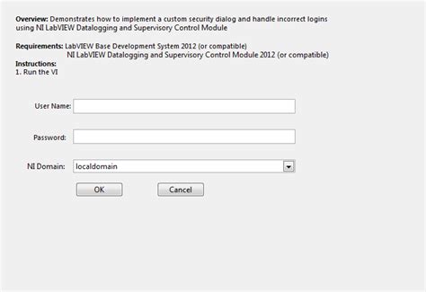 Custom Ni Security Dialogue Using Ni Labview Datalogging And