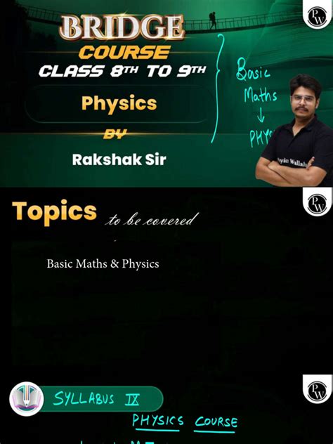 Class 9th Physics Class Notes 8th To 9th Bridge Course Pdf