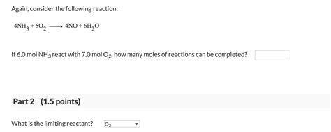 solved again consider the following reaction 4nh3 502