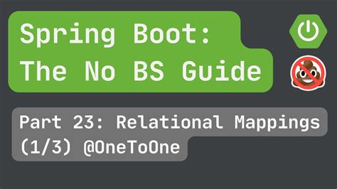 Spring Boot Pt 23 Relational Mappings Onetoone 13 Youtube
