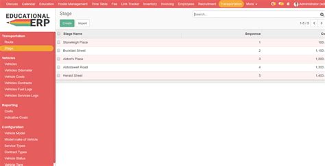 Transportation Management Module In Educational Erp