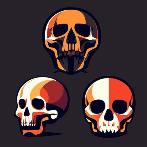 Premium Vector Vector Graphics Flat Style Skull Illustrations