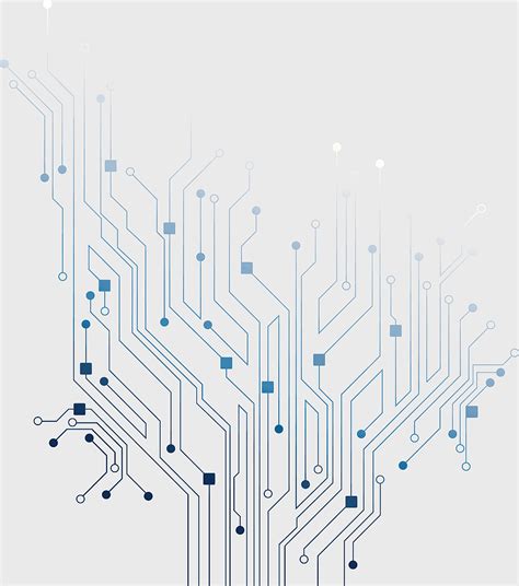 Printed Circuit Board Electrical Network Icon Blue Line Connection Circuit Design Technology