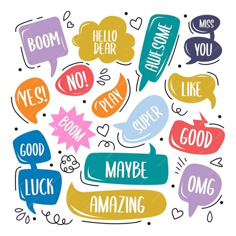 Premium Vector | Colorful comic speech bubble expression collection set