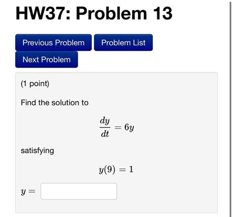 solved 1 point find the solution to the differential