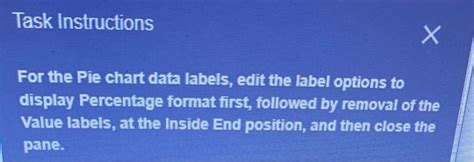 solved task instructions for the pie chart data labels edit