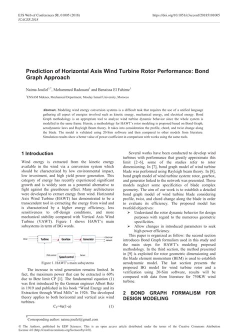Pdf Prediction Of Horizontal Axis Wind Turbine Rotor Performance