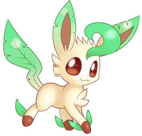 Leafeon Nature Scene Leafy Theme Cute Style Png Image