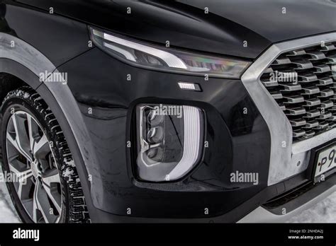 Moscow Russia December 18 2021 Hyundai Palisade Lx2 Model Headlight