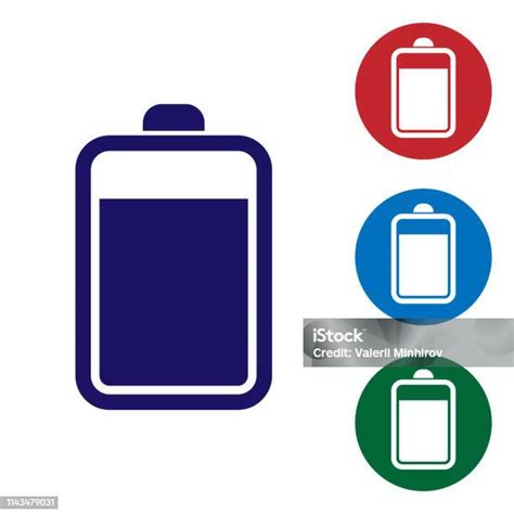 파란색 배터리 아이콘 흰색 배경에 고립입니다 벡터 일러스트 배터리 전원에 대한 스톡 벡터 아트 및 기타 이미지 배터리 전원 상징 0명 Istock