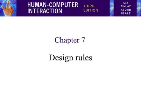 Hci 3e Ch 7 Design Rules Ppt
