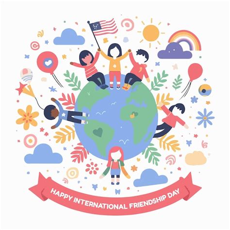 국제 우정의 날 축하 디자인 프리미엄 Ai 생성 벡터